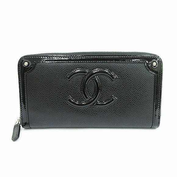 CHANEL | Bags | Chanel Coco Mark Long Wallet Black Caviar Skin | Poshmark